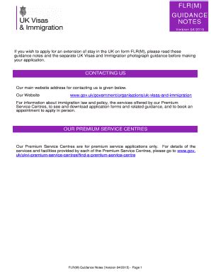 Fillable Online FLR M GUIDANCE NOTES Version 11 2014 If You Wish To