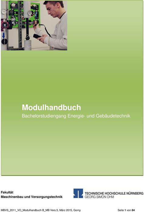 Modulhandbuch Fakultät Maschinenbau und Versorgungstechnik
