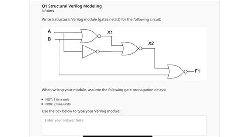 solved q1 structural verilog modeling 3 points write a