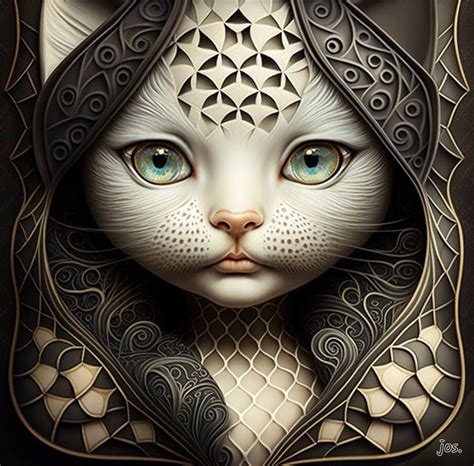Pin by jos on Mes créations midjourney in 2023 Cat art print Cat