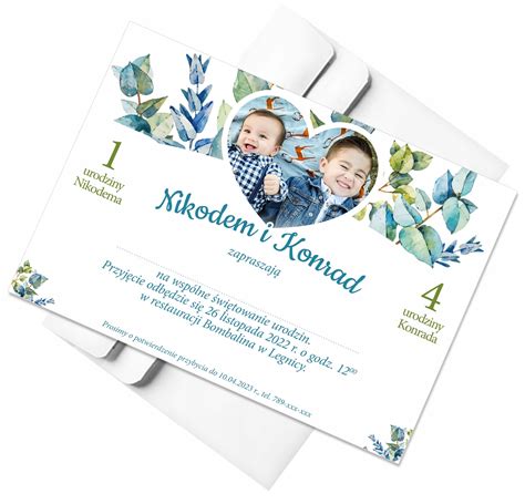 Zaproszenie na podwójne urodziny ze zdjęciem 12909588716 Allegro pl