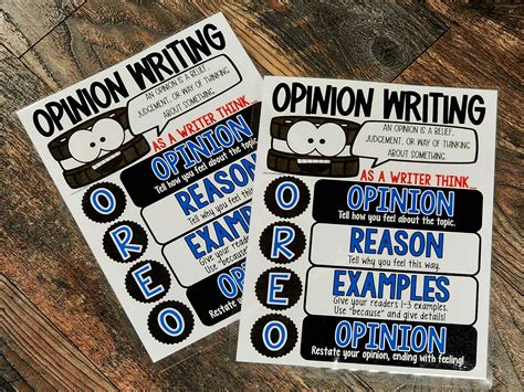 Anchor Chart Oreo Opinion Writing