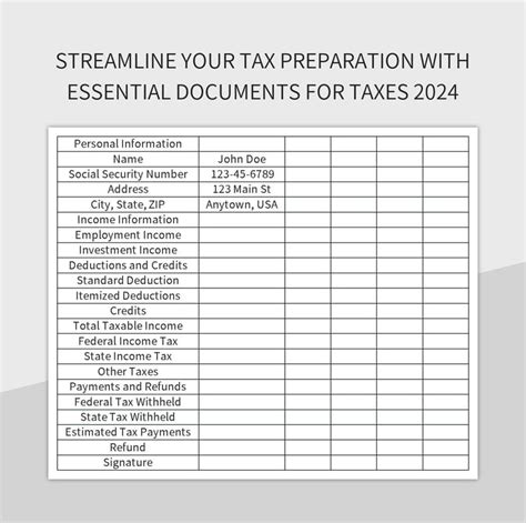 Streamline Your Tax Preparation With Essential Documents For Taxes