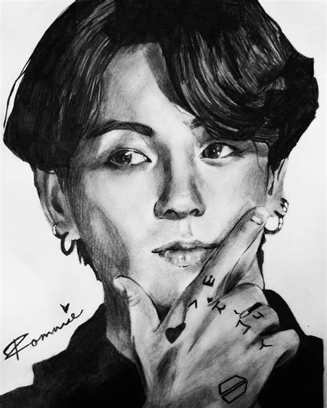1st Pencil Drawing Of BTS Jungkook
