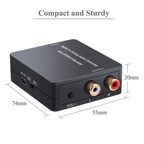 PROZOR Digital To Analog Audio Converter With Dolby Decoder Optical To
