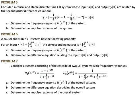 Solved Problem Consider A Causal And Stable Discrete Time Lti System