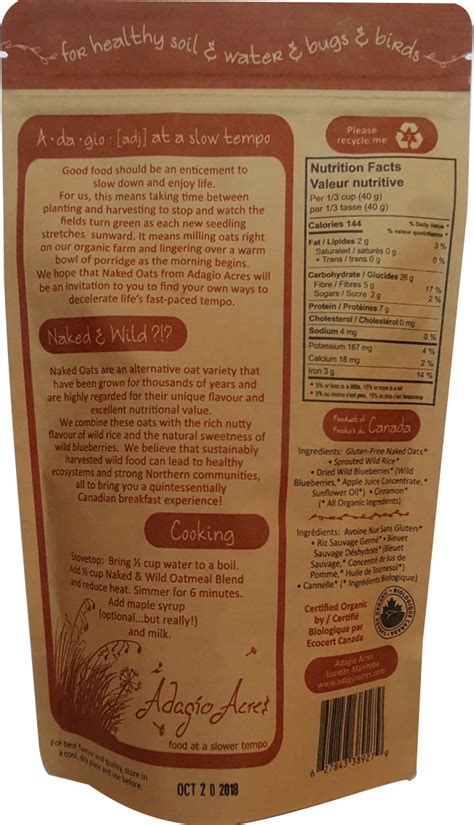 Blueberry Wild Rice Oatmeal Blend Adagio Acres