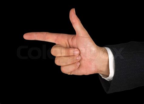 Hand Zeigt Nach Links Stock Bild Colourbox