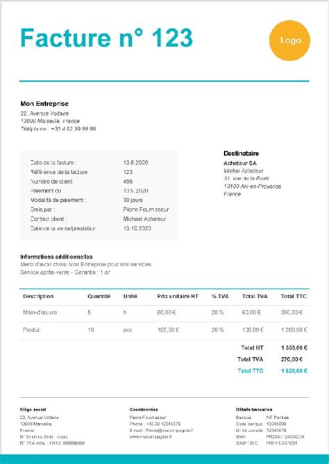 Exemple De Mod Le Excel De Facture Pro Forma