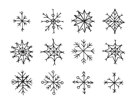 Set Of Hand Drawn Snowflakes 19548927 Vector Art At Vecteezy