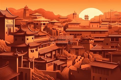 剪纸的平遥古城插画图片下载 正版图片600045241 摄图网