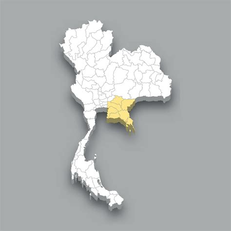 Eastern Region Location Within Thailand Map 25354741 Vector Art At Vecteezy