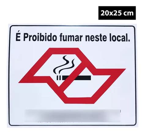 Placa De Proibido Fumar Sp Lei N X Sinaliza O Mercadolivre