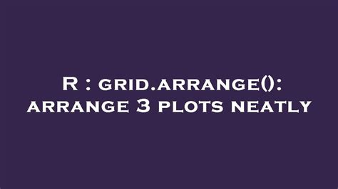 R Grid Arrange Arrange Plots Neatly Youtube