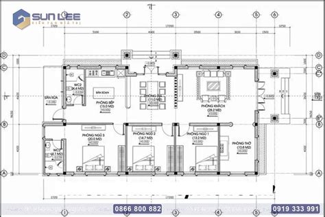 Bản vẽ nhà cấp 4 3 phòng ngủ 1 phòng thờ Thiết kế xây dựng Pro