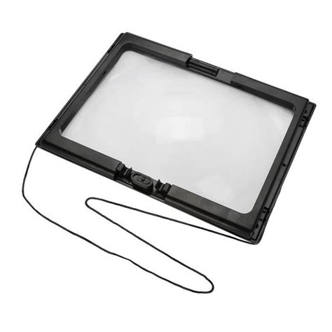 Loupe pliable ultra mince A4 pleine page avec loupe 3X 4 lumières LED