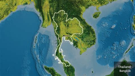 Thailand Topographic Map D Realistic Map Color D Illustration Stock