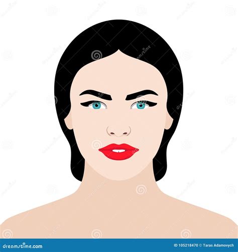 Frente Plano Del Estilo Del Ejemplo Del Vector De La Cara De Las