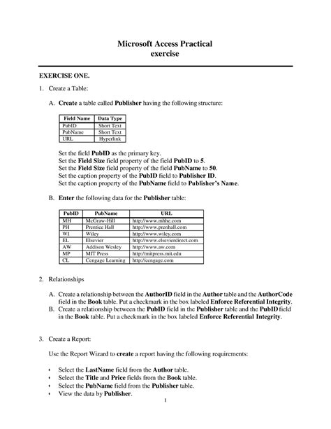 practical exercise access 1 microsoft access practical exercise exercise one create a table