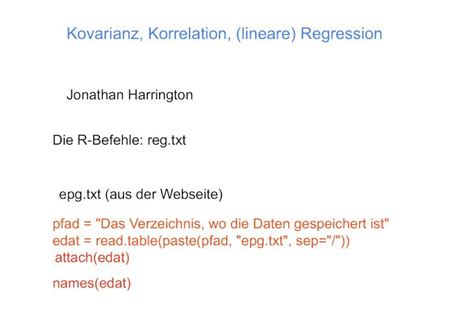 Pdf Kovarianz Korrelation Lineare Regression Pdf Filey Auf X