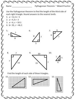 Pythagorean Theorem Practice Task Cards W QR Codes And Worksheets