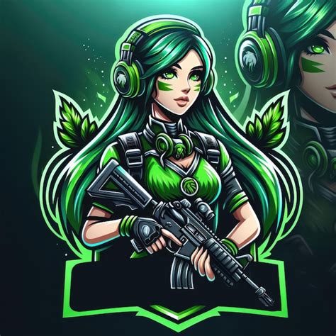 Premium PSD Girl Pro Gamer Detailed Esports Gaming Mascot Logo Design