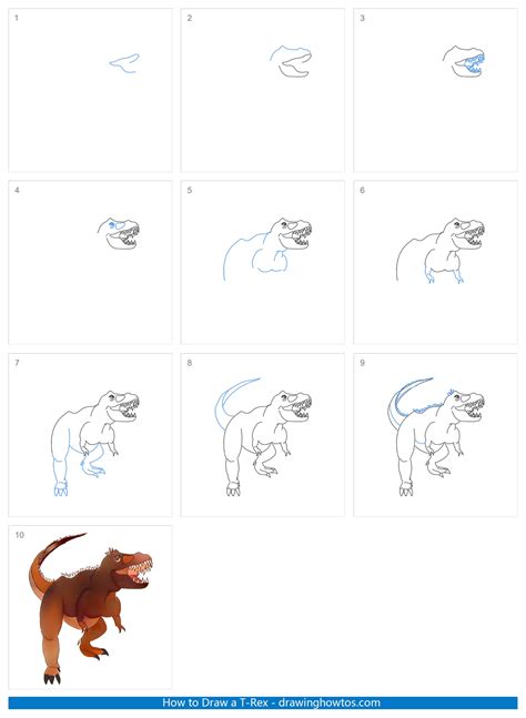 Trex Drawing Step By Step