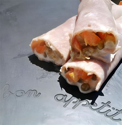 Recette de Roulé de jambon à la macédoine de legumes