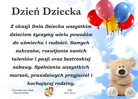 Życzenia z okazji Dnia Dziecka Aktualności Urząd Gminy w Łopienniku