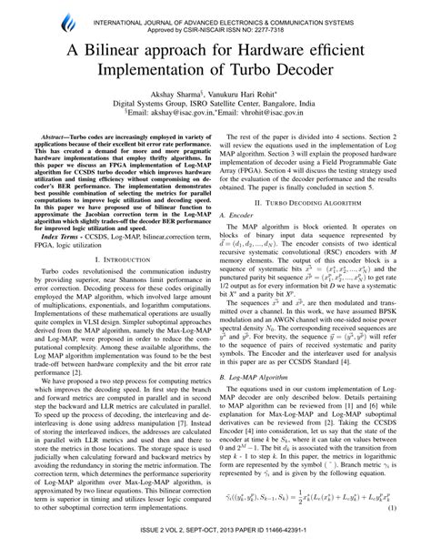 pdf a bilinear approach for hardware efficient implementation of turbo decoder