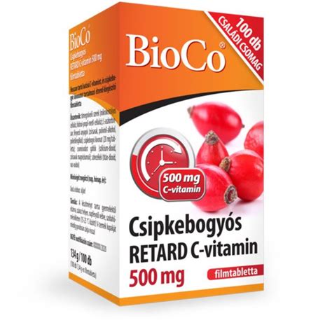 BioCo Csipkebogyó C vitamin 500 mg retard tabletta 100x Mpatika hu