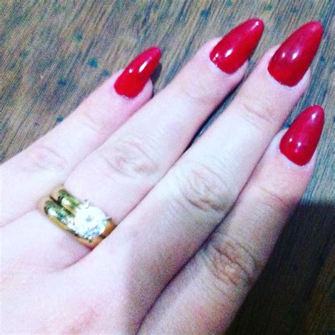 Uñas Acrilicas Color Rojo Sangre