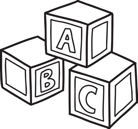 brinquedos de bloco desenhados à mão para ilustração de crianças