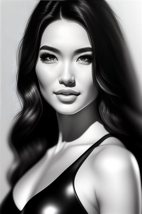 Lexica Full Body Portrait Of A Beautiful Young Woman In Black And White Bikini
