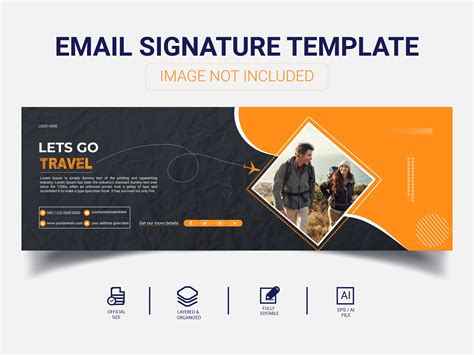 Modern Travel Email Signature Template Graphic By Immridulkd Creative