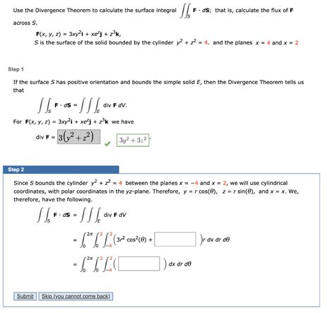solved use the divergence theorem to calculate the surface