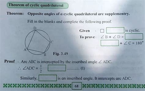 SOLVED Fill The Empty Boxes Theorem Of Cyclic Quadrilateral Theorem