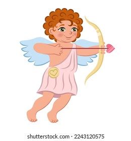 Cupid Shooting Arrow Vector Illustration Cute Stock Vector Royalty