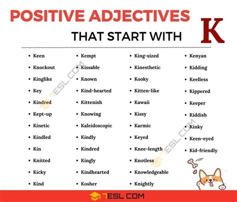 53 Positive Adjectives That Start With K In English 7ESL