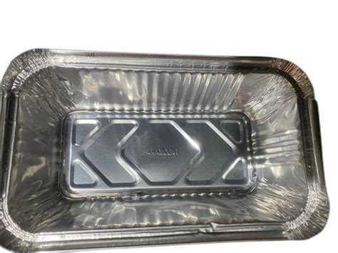 Silver Rectangular 750 Ml Aluminium Foil Container For Event And Party