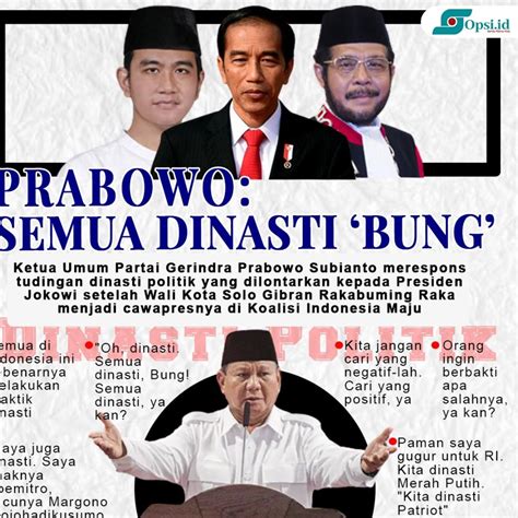 Infografis Prabowo Tentang Dinasti Jokowi Opsi ID Situs Berita