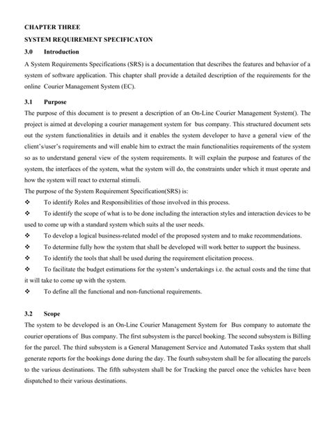 system requirements specifications sample 1