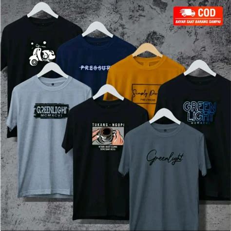 Jual PAKET HEMAT 7 PCS KAOS DISTRO HARIAN DEWASA MOTIF SIMPEL Shopee