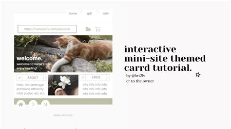 Interactive Mini Site Themed Carrd Tutorial Cr To The Owner Youtube