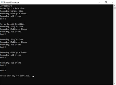 javascript array splice function how to remove items