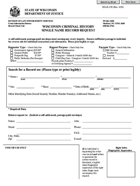 Fillable Online Falcon Cuw Criminal History Multiple Name Record