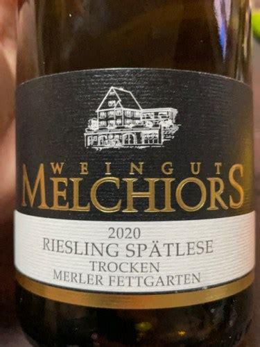 Weingut Melchiors Merler Fettgarten Riesling Spätlese Trocken Vivino