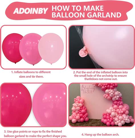 Adoinby Kit De Arco De Globos Rosados Piezas De Guirnalda De