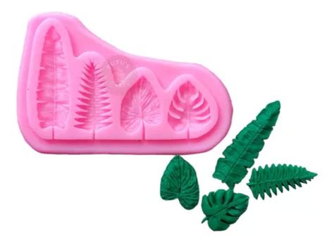 Molde Silicona Hojas Tropical Palma Fondant Porcelana