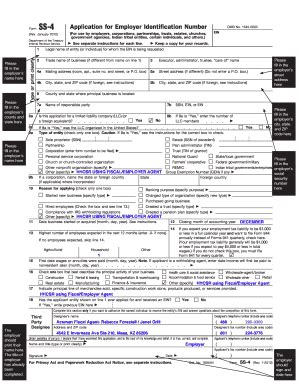 Fillable Online Application For Employer Identification Number Acumen